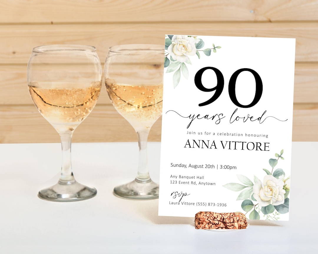 Floral Birthday Party Invitation: Elegant Milestone Celebration ...