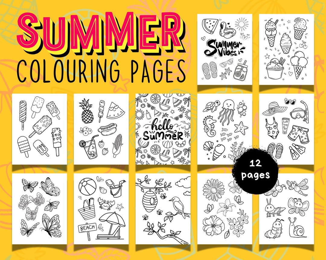 Summer Coloring Pages, Fun in the Sun Summer-themed Sheets for Kids ...