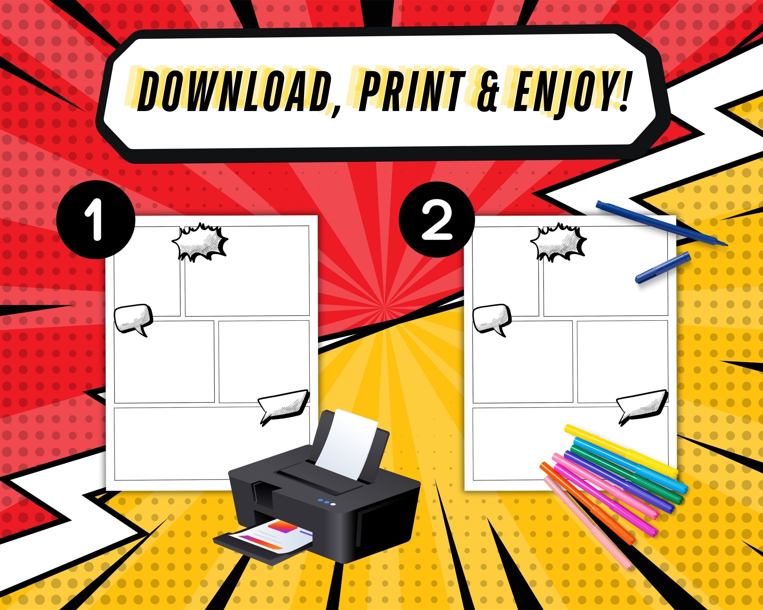 Blank Comic Book Page Templates: Kids' Storytelling Activity (PDF ...