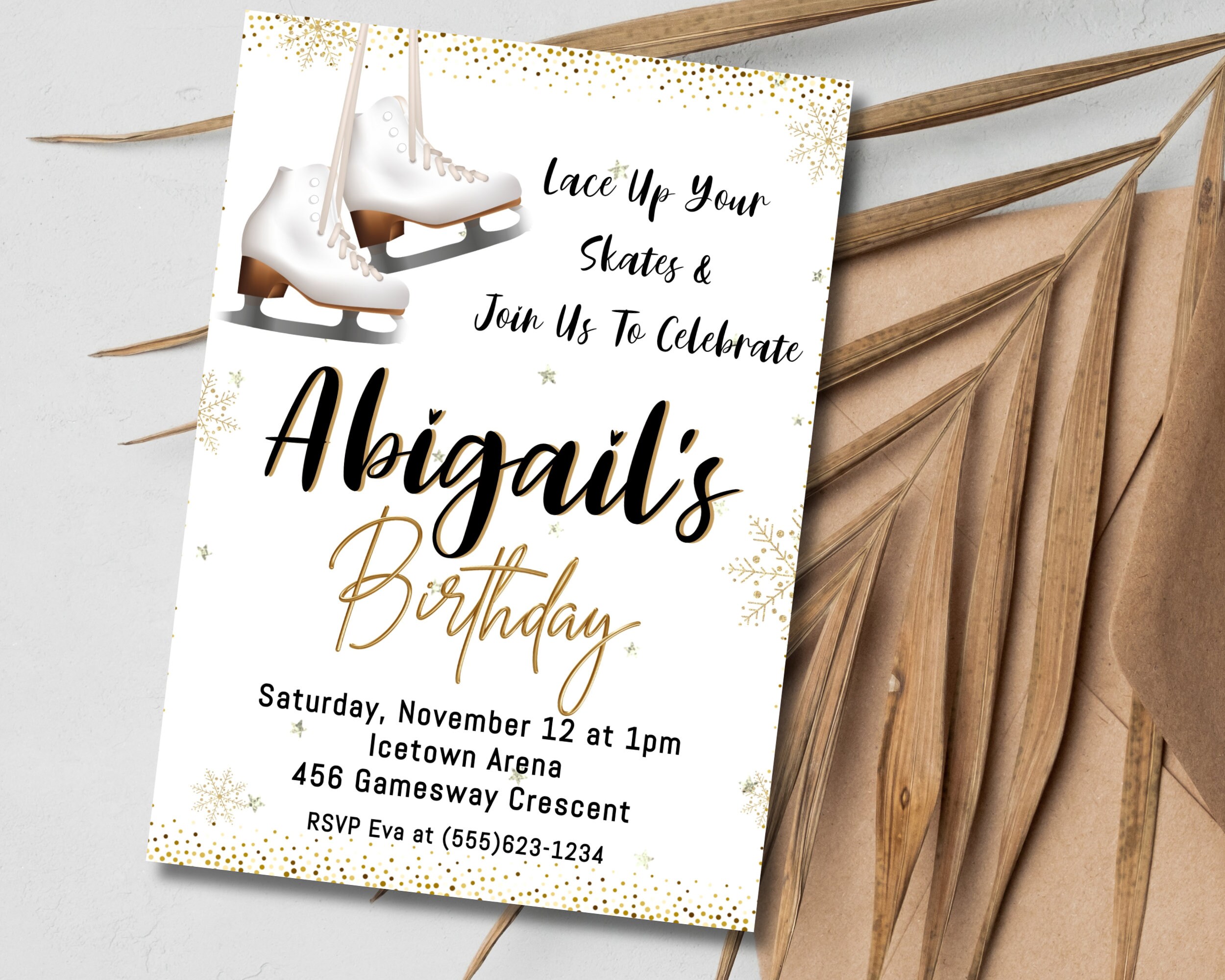 Ice Skating Birthday Party Invitation Ice Skate Invite Girl - Etsy