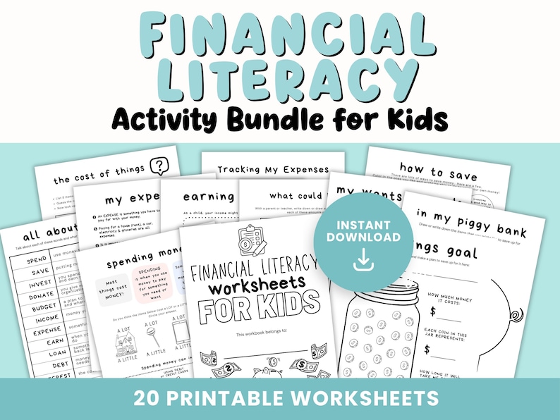 Financial Literacy Workbook: Money Activities for Kids (PDF) - Etsy
