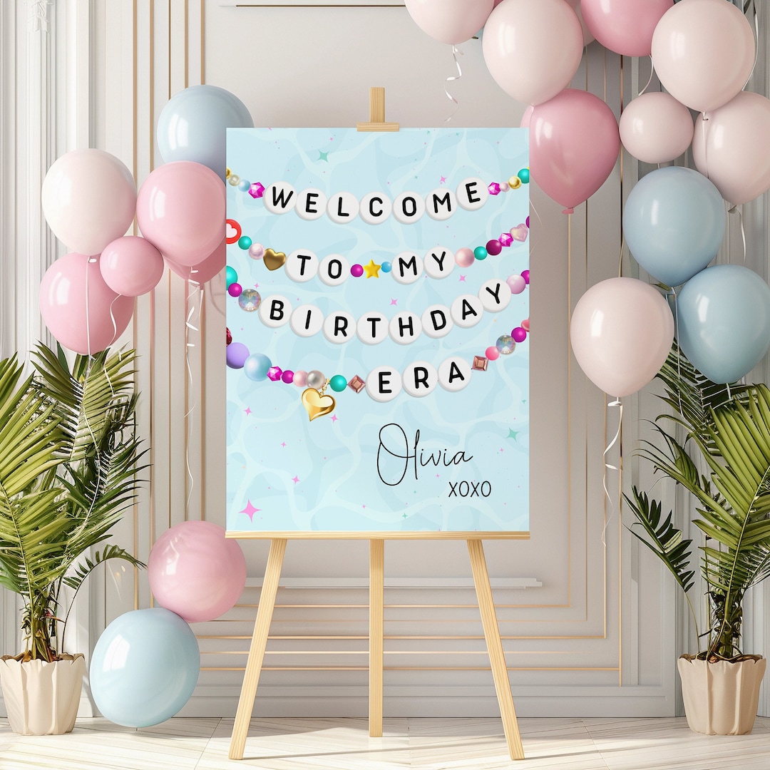 Welcome to My Birthday Era Sign, Friendship Bracelet Poster Template ...