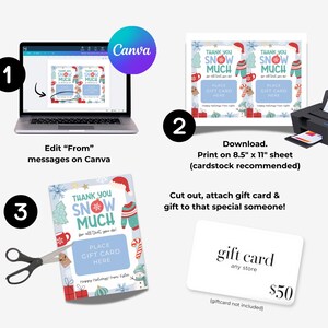 Thank You Snow Much Christmas Gift Card Holder, Holiday Card for ...