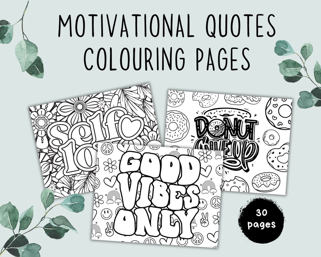 Motivational Quotes Coloring Pages: Positive Affirmations for All Ages ...