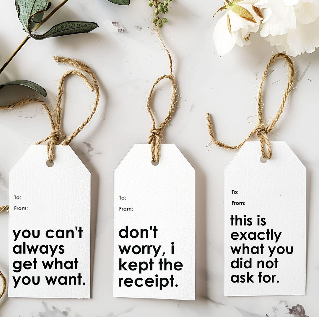 Sarcastic Gift Tags: Funny Printable Gift Labels (set of 18) (digital ...