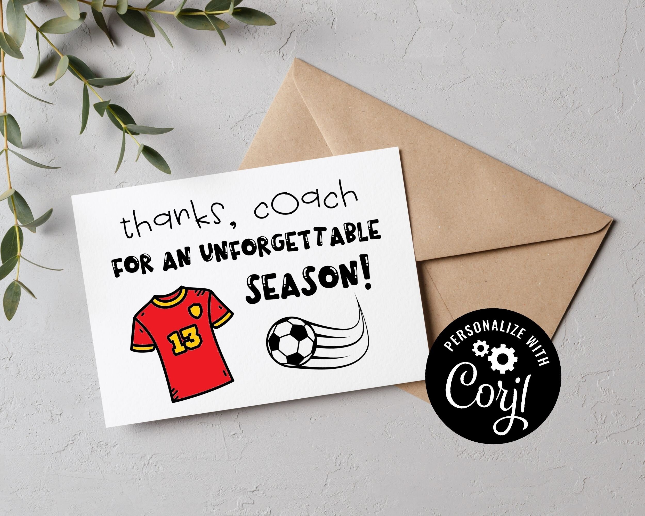 Editable Soccer Coach Thank You Card,end of Season Thank You,soccer ...