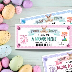 Easter Bunny Bucks, Printable Easter Gift for Kids, Fun Easter Basket ...