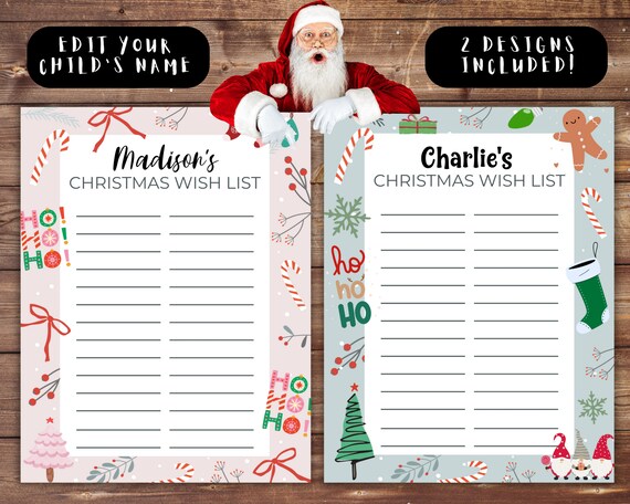 Christmas Wish List Templates Free And Customizable Holiday Wishlist