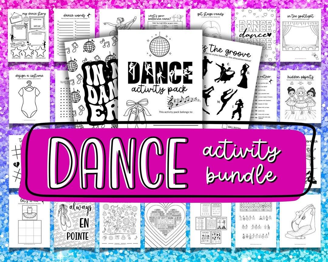 Dance Activity Bundle: Coloring Pages, Puzzles, Games (PDF Pattern) - Etsy