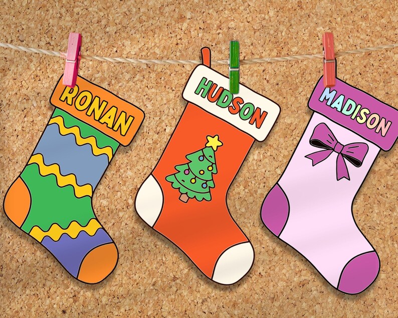 Printable Christmas Stockings Coloring Pages for Kids – Personalized ...