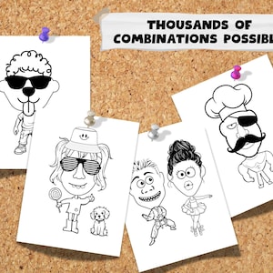 Draw Your Own Cartoon Activity for Kids, Traceable Character Pages ...