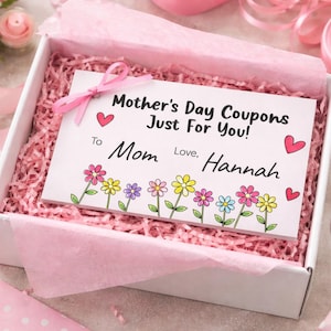 Mother's Day Coupon Book: Personalized Coloring Coupons (printable ...