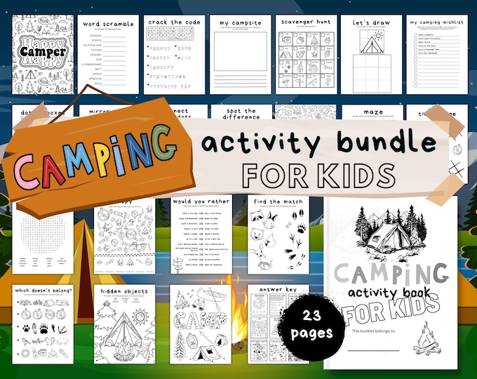 Ultimate Camping Trip Themed Printable Activity Bundle Pack for ...