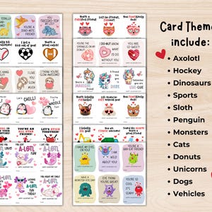 BUNDLE Printable Valentine's Day Cards, Set of 72 Valentine's Day Gift ...