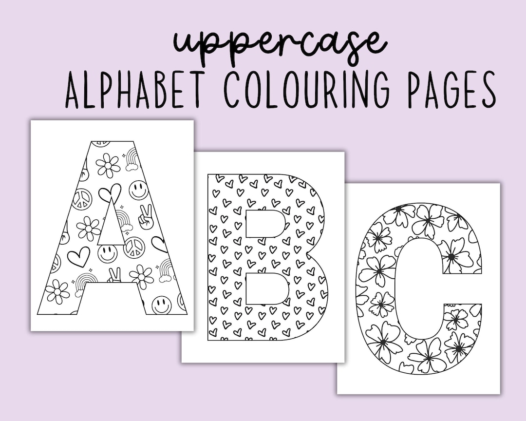 Uppercase Alphabet Coloring Pages: Fun Kids Activity (PDF) - Etsy