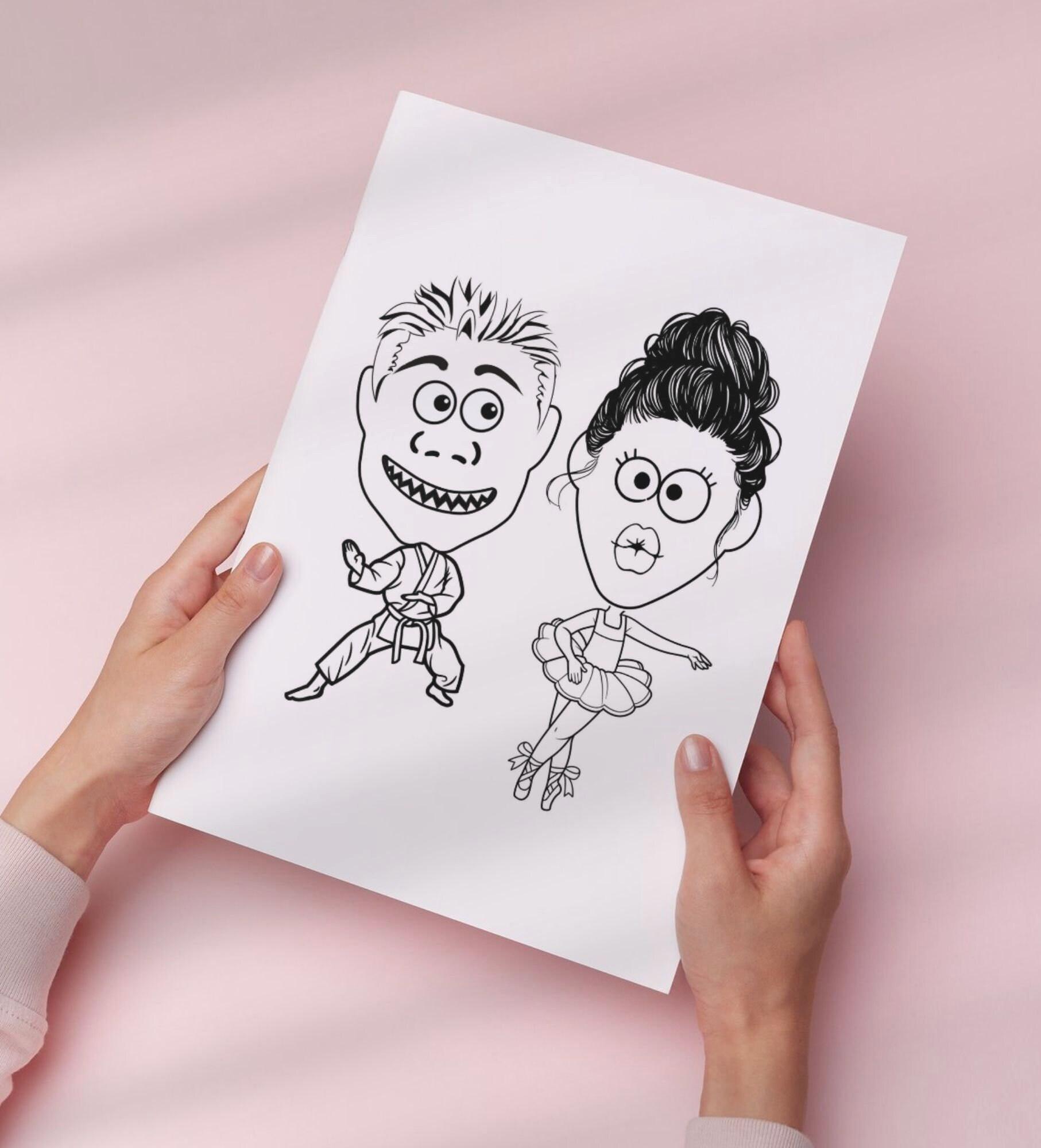 Cartoon Caricature Activity: Traceable Character Pages (printable ...