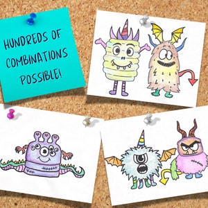 Draw Your Own Monster Activity for Kids, Cartoon Character Tracing ...