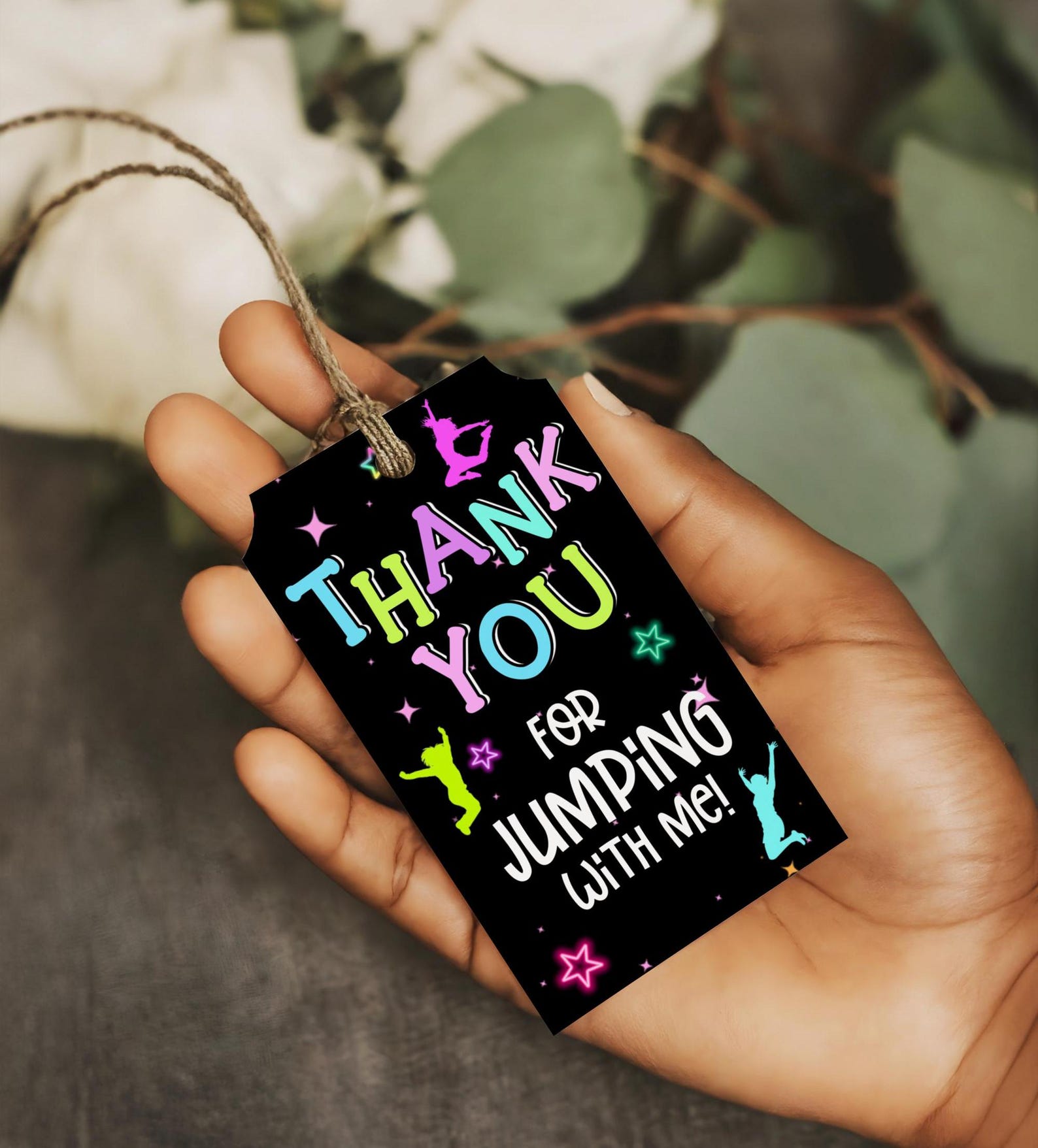 Trampoline Birthday Thank You Tags: Jump Party Favor Labels (DIY ...