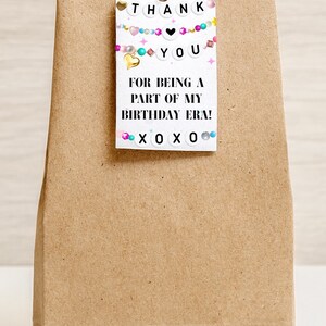 Birthday Era Friendship Bracelet Thank You Tags: Girl Party Favors ...