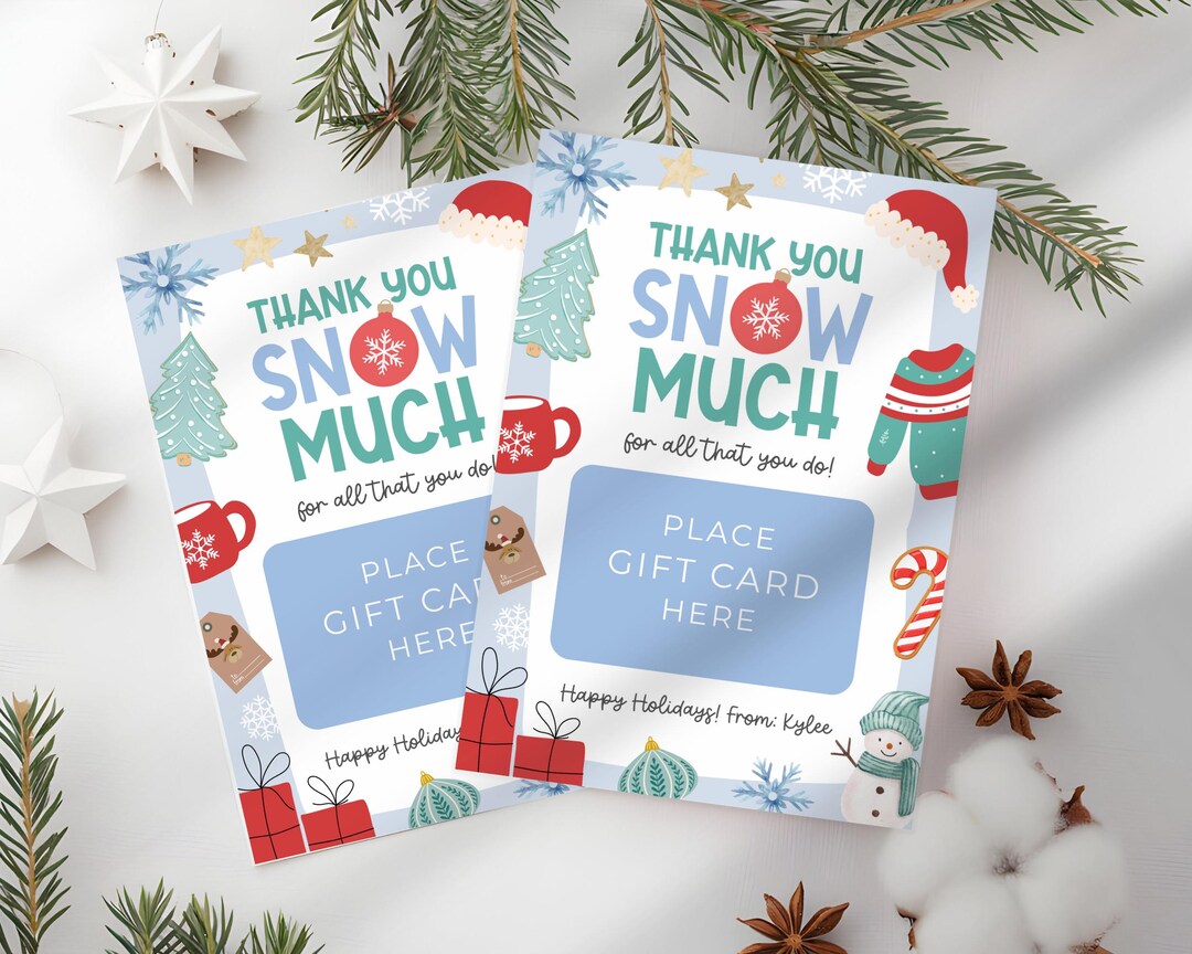 Thank You Snow Much Christmas Gift Card Holder, Holiday Card for ...