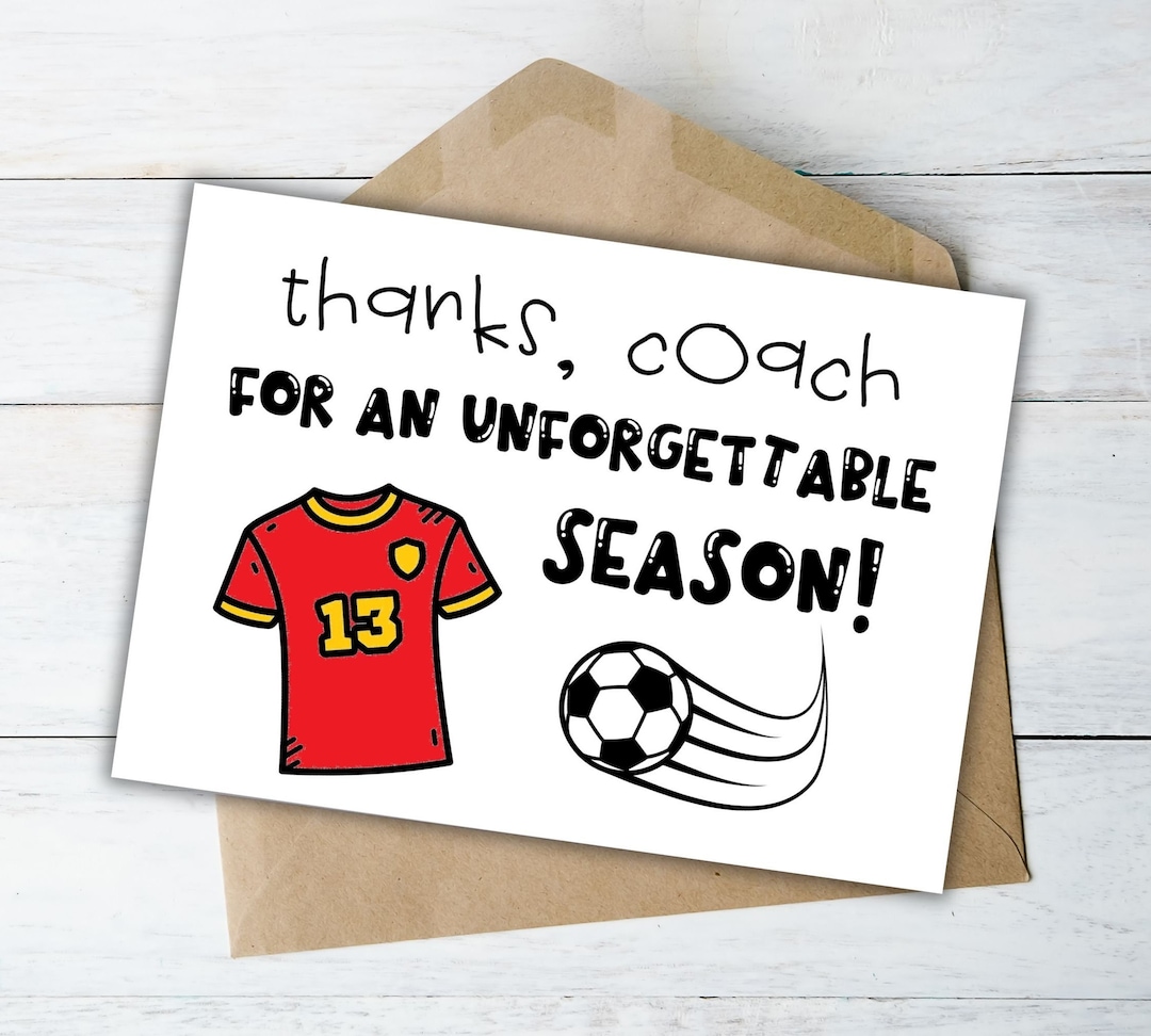 Editable Soccer Coach Thank You Card,end of Season Thank You,soccer ...