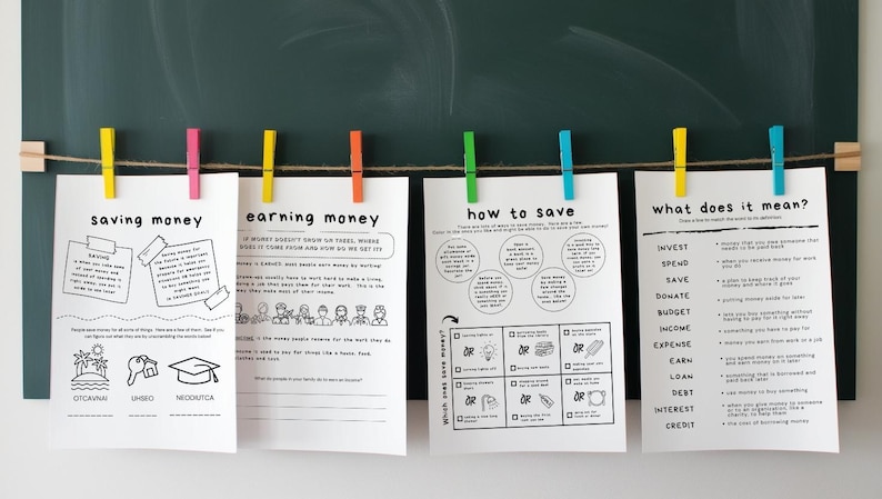 Financial Literacy Workbook: Money Activities for Kids (PDF) - Etsy
