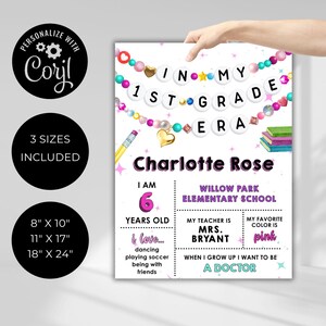 Editable Back to School Sign: Friendship Bracelet Design (digital ...