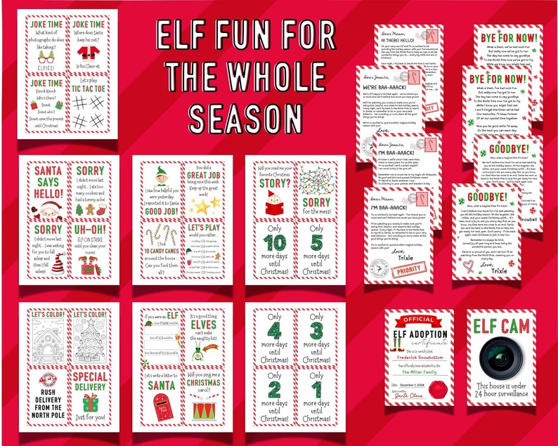Editable Christmas Elf Bundle: Notes, Letters, Adoption Certificate ...