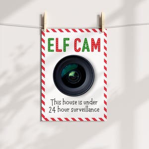 Elf Cam Printable, Elf Surveillance Camera Letter, Santa Christmas Elf ...