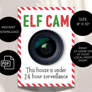 Elf Cam Printable, Elf Surveillance Camera Letter, Santa Christmas Elf ...