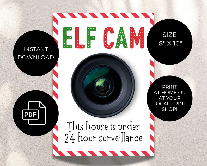 Elf Cam Printable: Santa Surveillance Camera Letter (PDF Download) - Etsy
