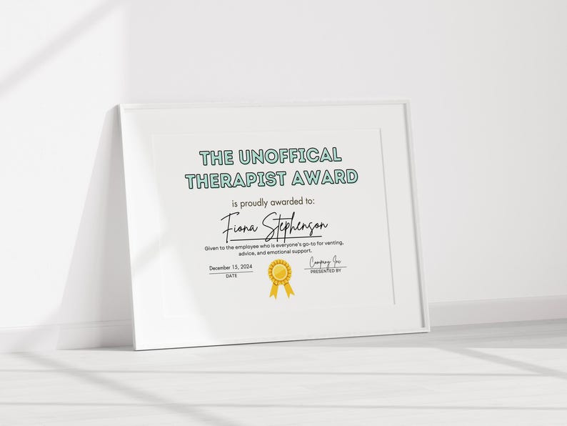 Funny Employee Recognition Award Certificates: Editable Staff ...
