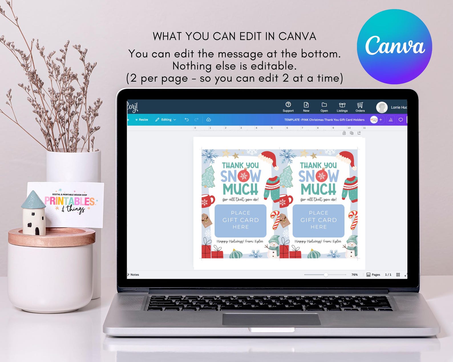 Thank You Snow Much Christmas Gift Card Holder, Holiday Card for ...