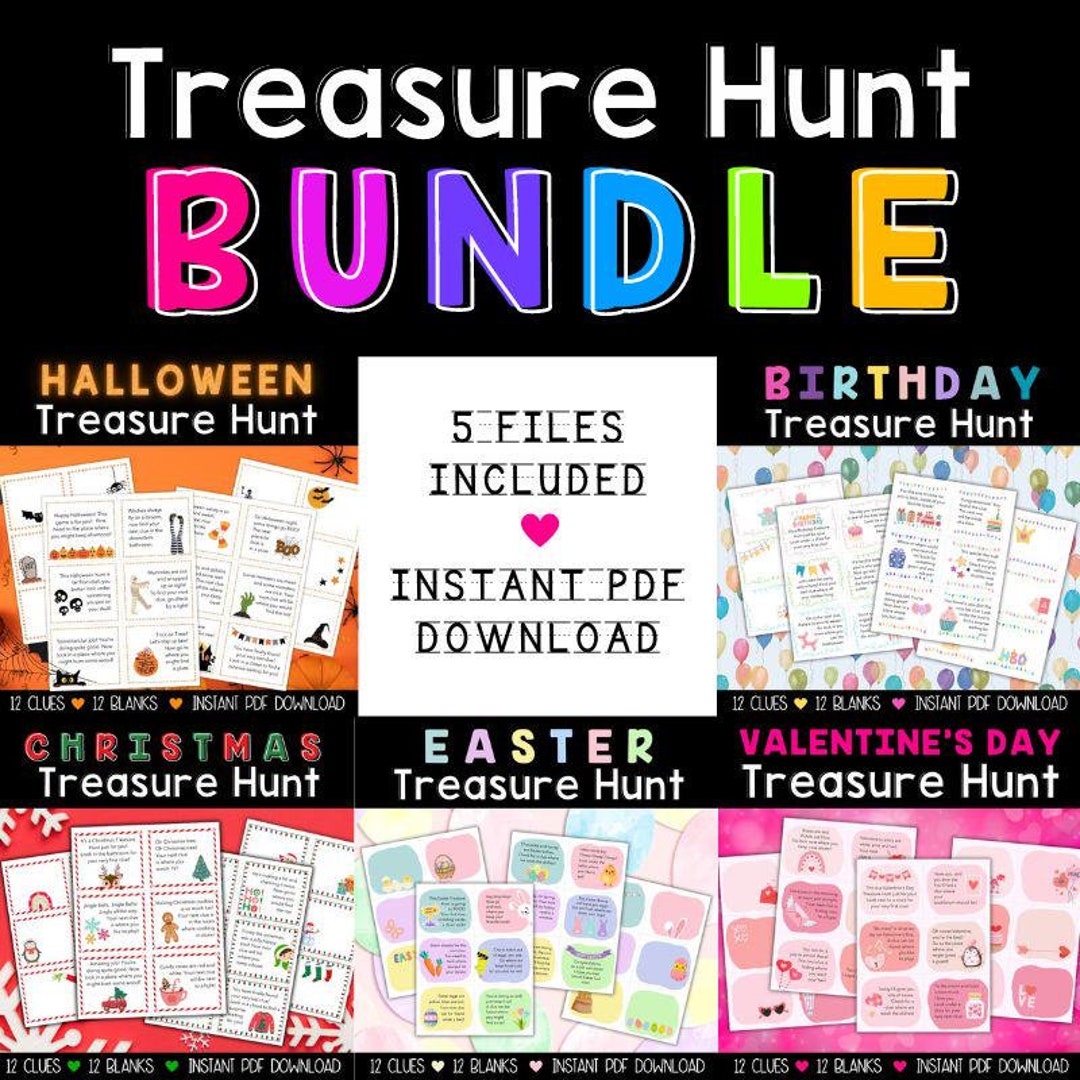 Kids Treasure Hunt Bundle: Holiday Scavenger Hunt Game (PDF) - Etsy