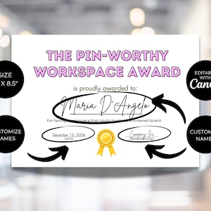 Funny Employee Recognition Award Certificates: Editable Staff ...