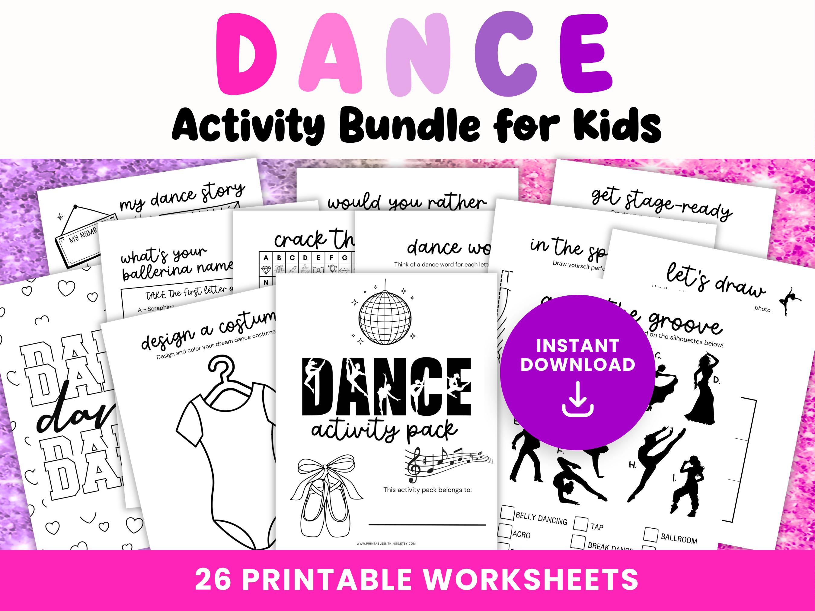 Dance Activity Bundle: Coloring Pages, Puzzles, Games (PDF Pattern) - Etsy