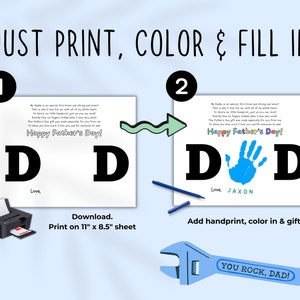 Father's Day Handprint Printable Craft, Gift for Dad From Child Baby ...