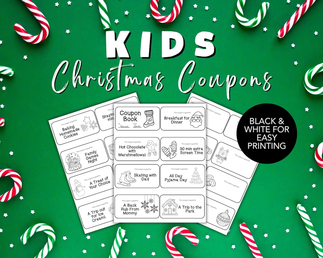 Editable Christmas Coupon Book for Kids: DIY Stocking Stuffer (digital ...