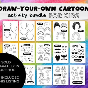 Draw Your Own Monster Activity for Kids, Cartoon Character Tracing ...