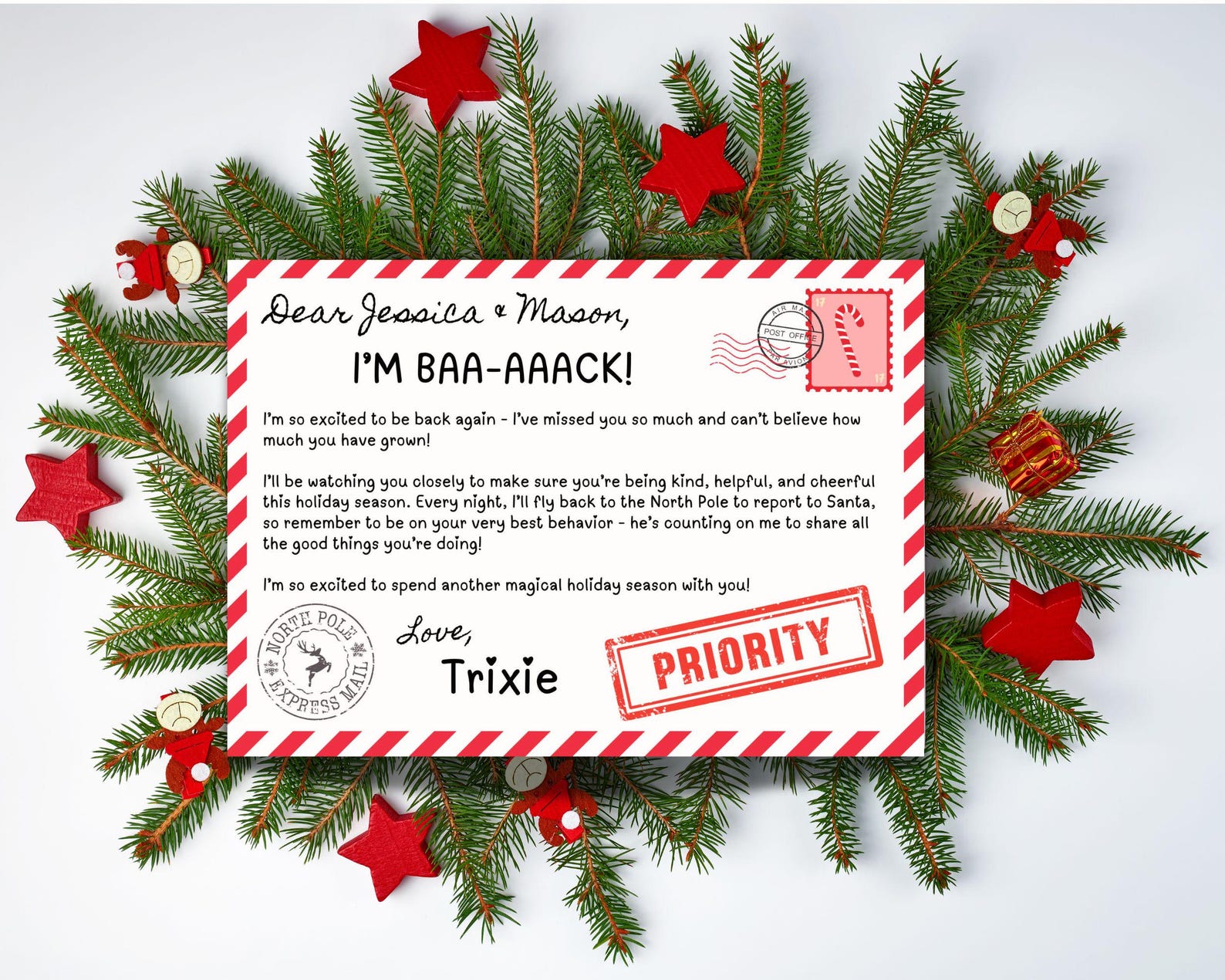 Editable Elf Arrival Letter: Christmas Welcome Postcard (printable ...