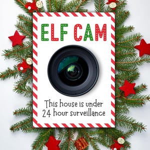 Elf Cam Printable, Elf Surveillance Camera Letter, Santa Christmas Elf ...