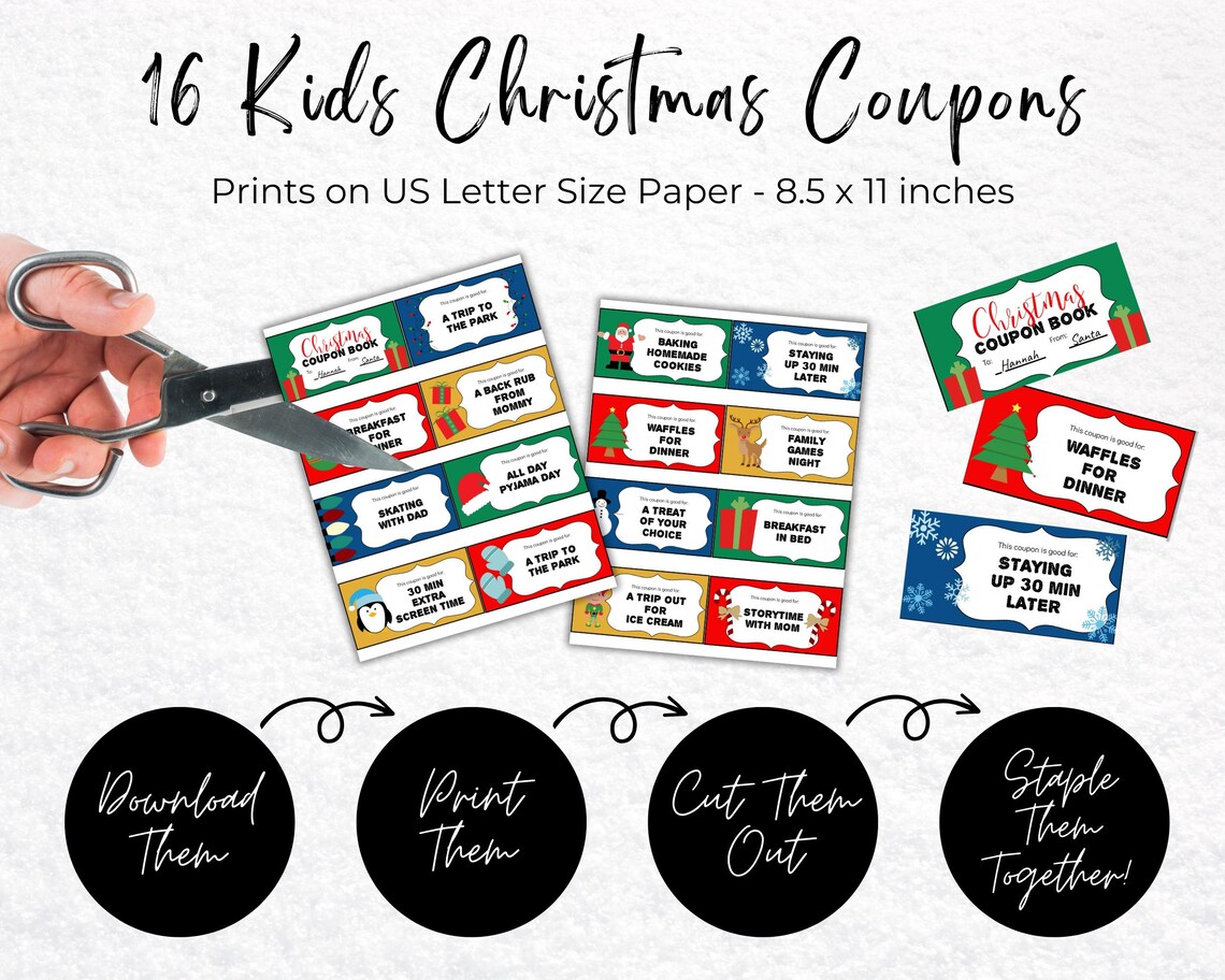 Editable Christmas Coupon Book for Kids: DIY Stocking Stuffer ...