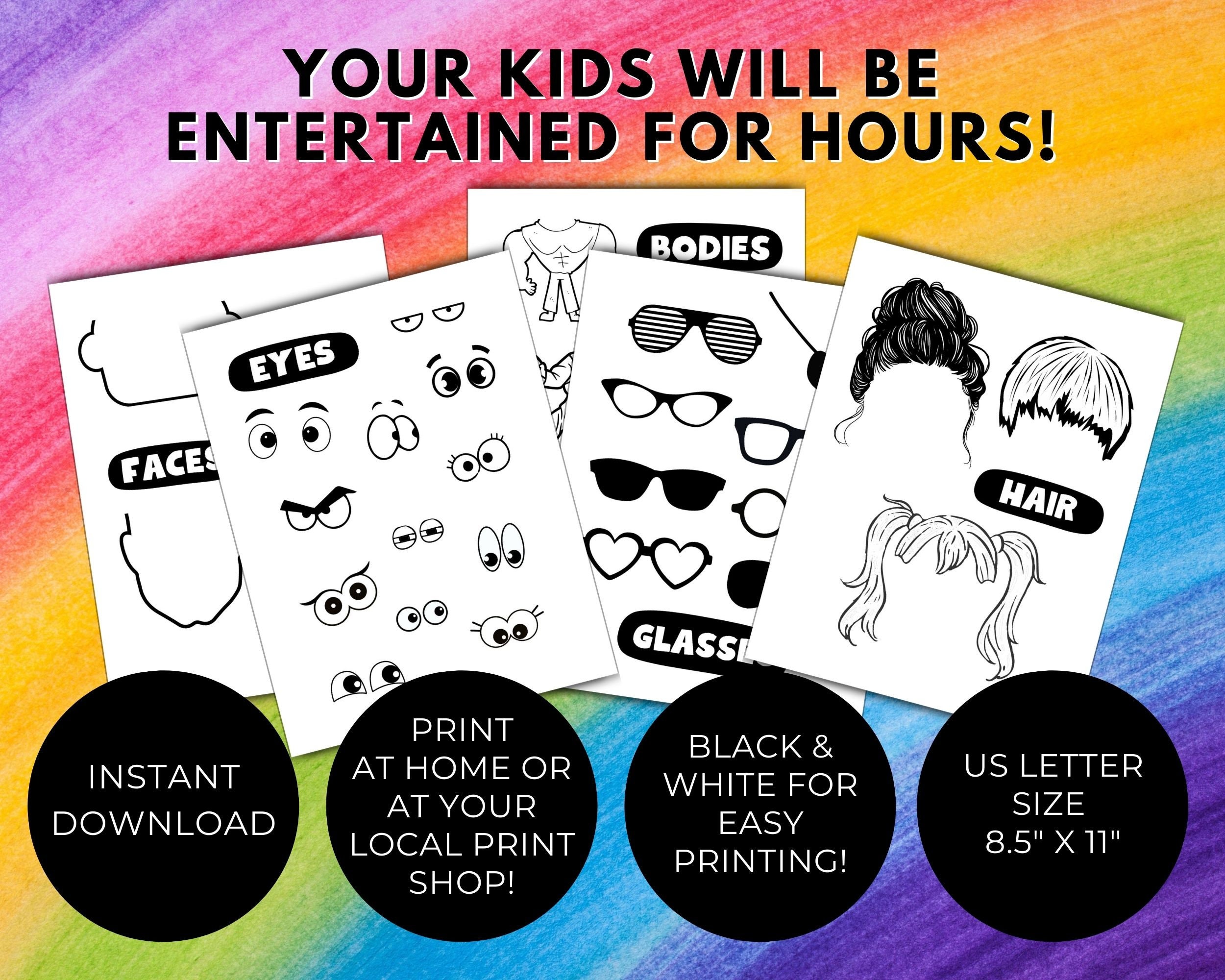 Cartoon Caricature Activity: Traceable Character Pages (printable ...