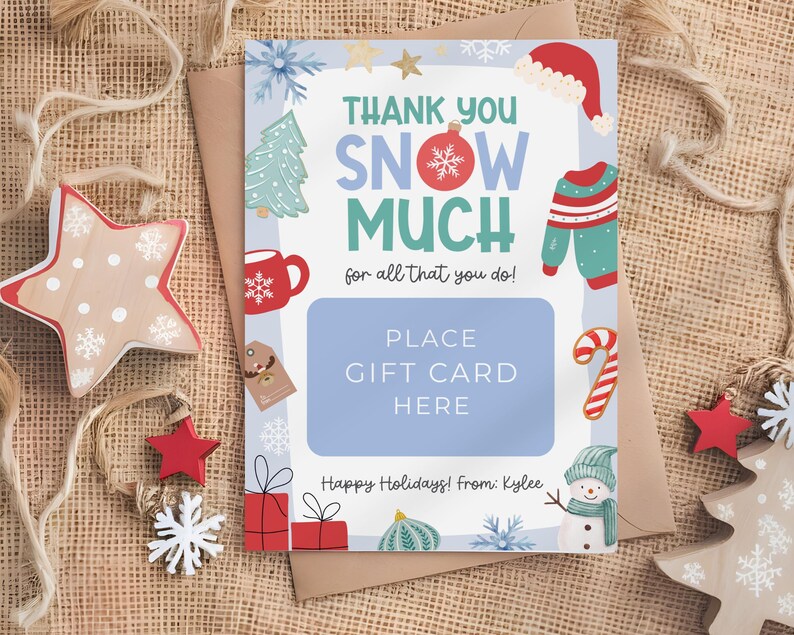 Thank You Snow Much Christmas Gift Card Holder, Holiday Card for ...