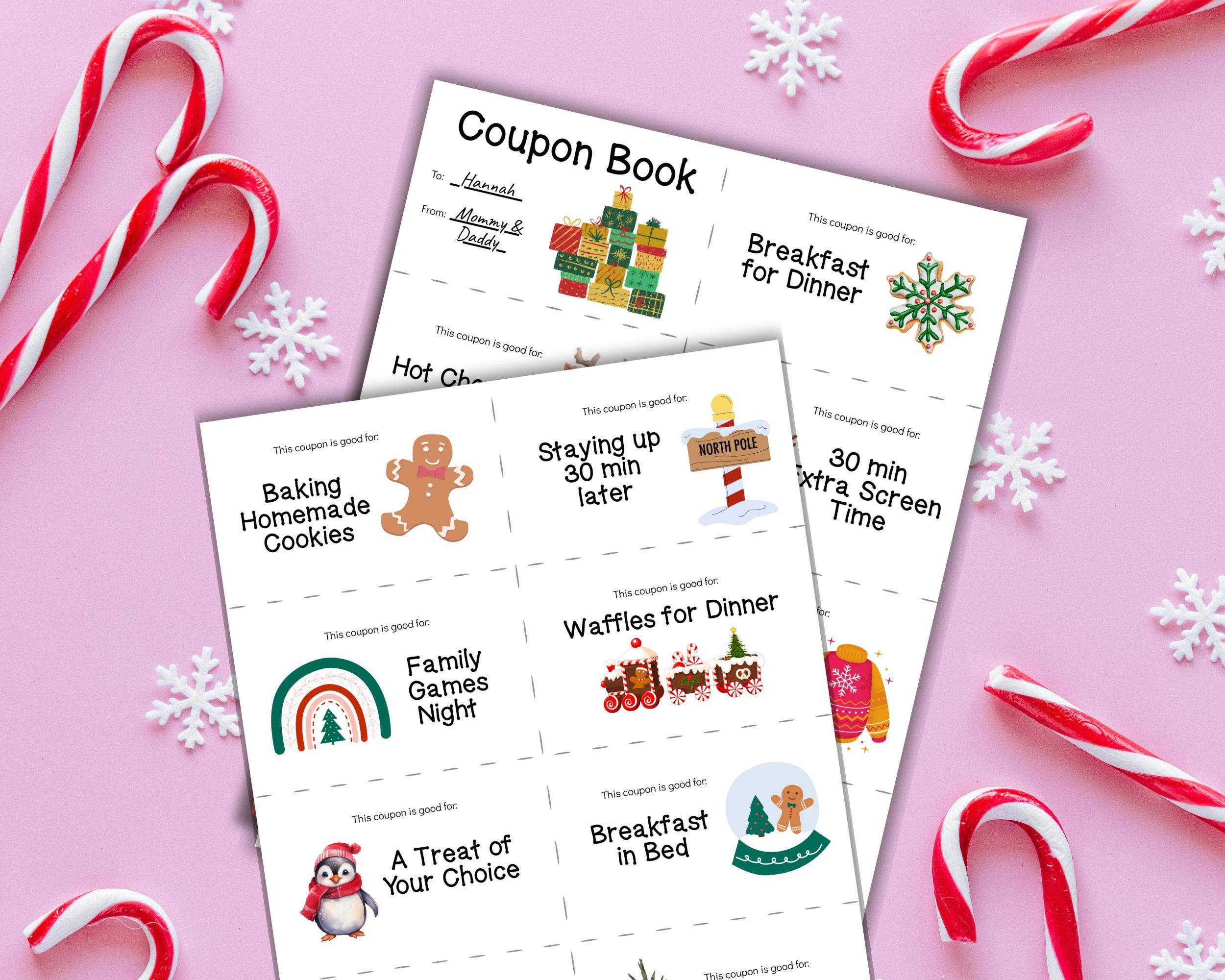 Editable Christmas Coupon Book for Kids: DIY Stocking Stuffer ...