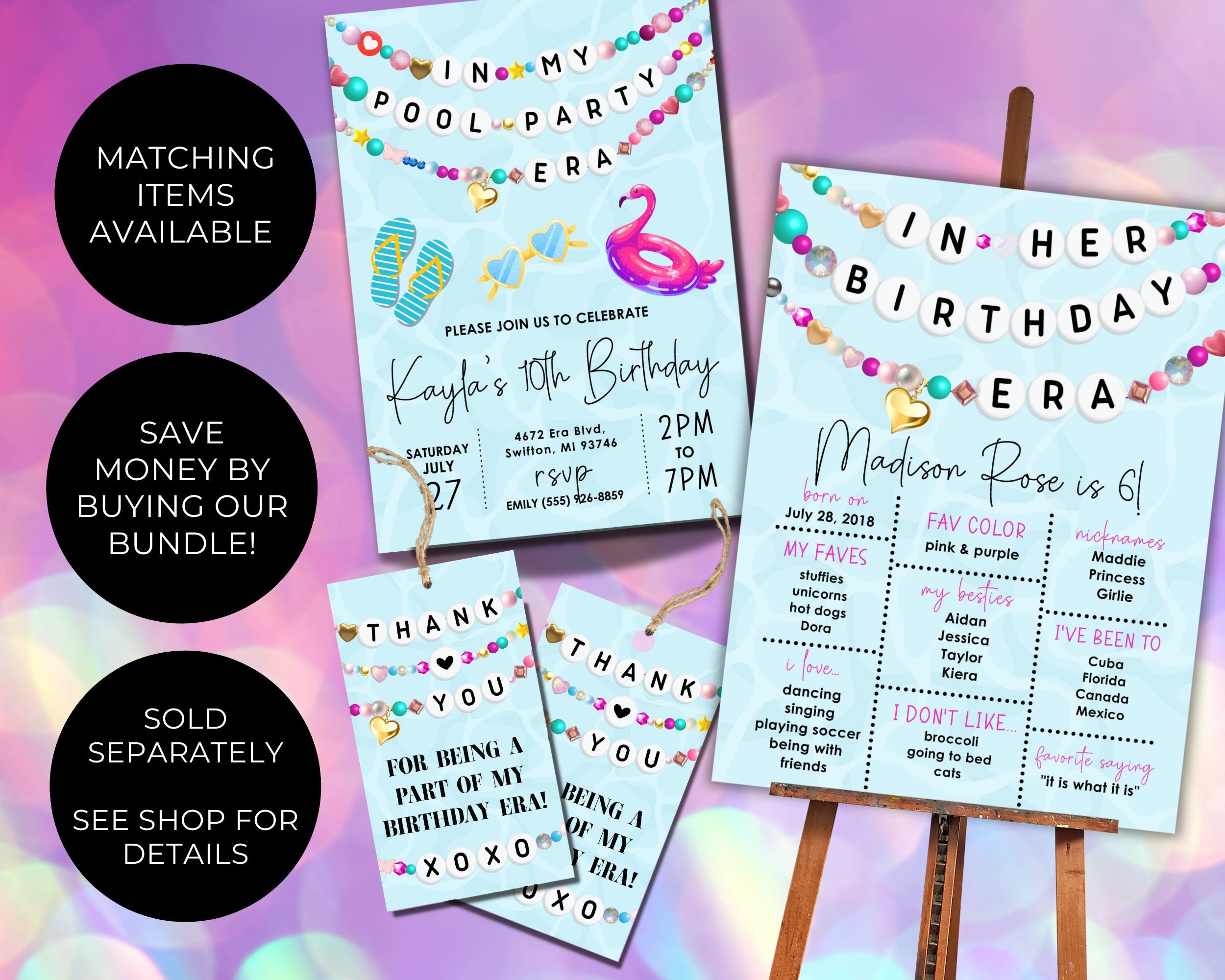 Welcome to My Birthday Era Sign, Friendship Bracelet Poster Template ...