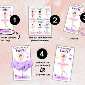 Printable Ballet Valentine Cards, Ballerina Valentine's Day Tags, Tutu ...