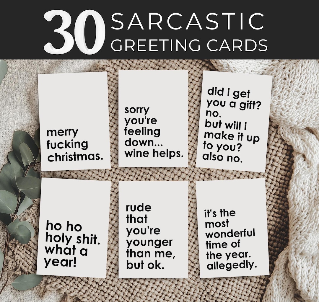 30 Sarcastic Greeting Cards: Funny Humor for Friends (PDF) - Etsy