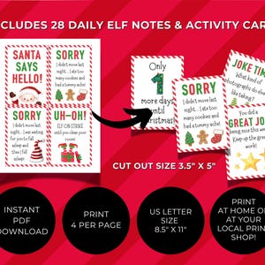 Christmas Elf Notes: 28 Daily Activity Cards (digital Download) - Etsy
