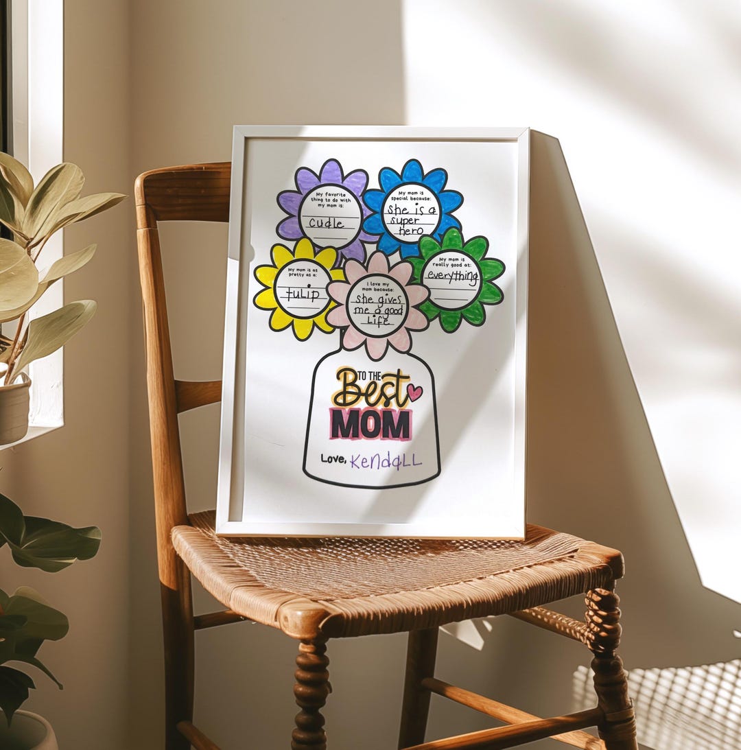 Mother's Day Flower Craft: Fill-in Keepsake Gift (PDF) - Etsy